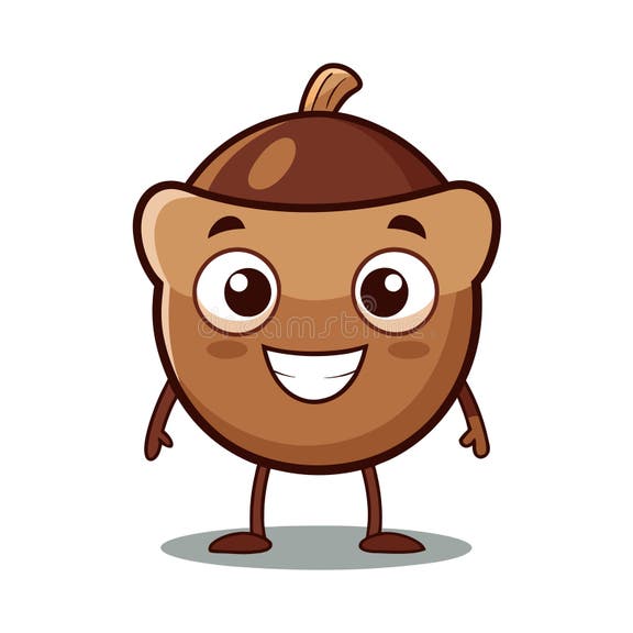 Delightful Acorn Character with Happy Expression Stock Vector ...