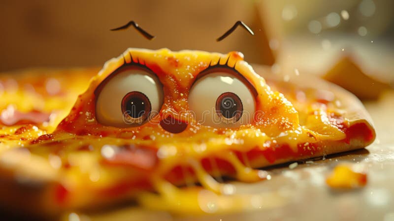 Delightful Animated Slice of Pizza Engaging with Viewers. Generative AI ...