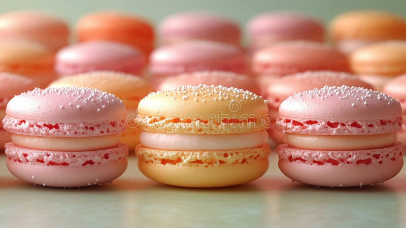 A Delightful Arrangement of Pastel-colored Macarons Stock Photo - Image ...