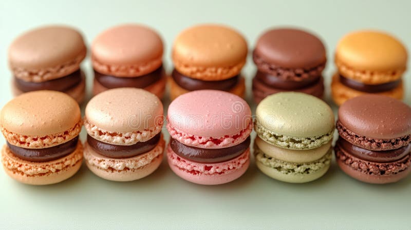 A Delightful Arrangement of Pastel-colored Macarons Stock Image - Image ...