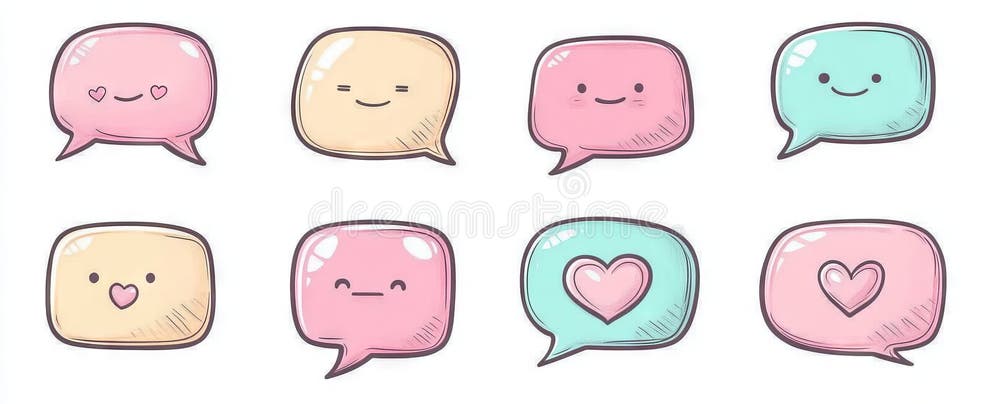 Delightful Array of Crayon-framed Speech Bubbles. Chalkboard-style ...