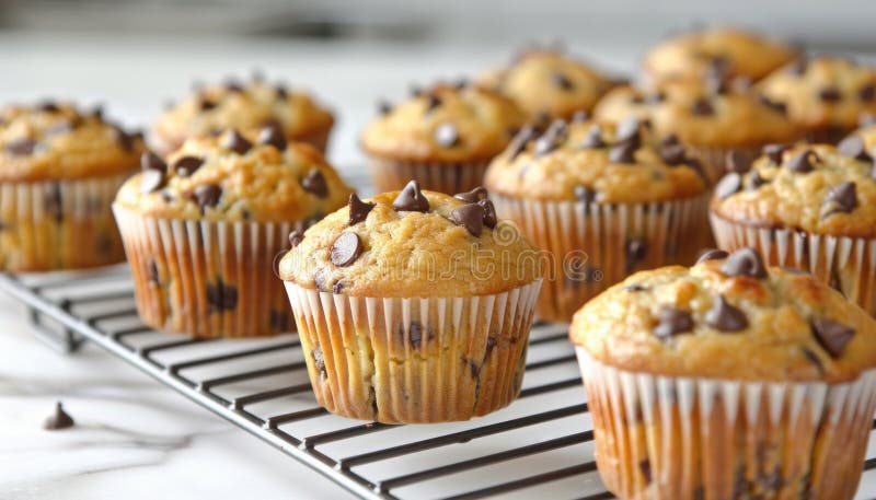 A Delightful Array of Delicious Chocolate Chip Muffins is Resting on a ...