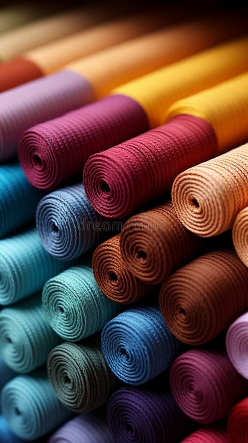 A Delightful Array of Multicolored Fabrics Presented on Matting Texture ...