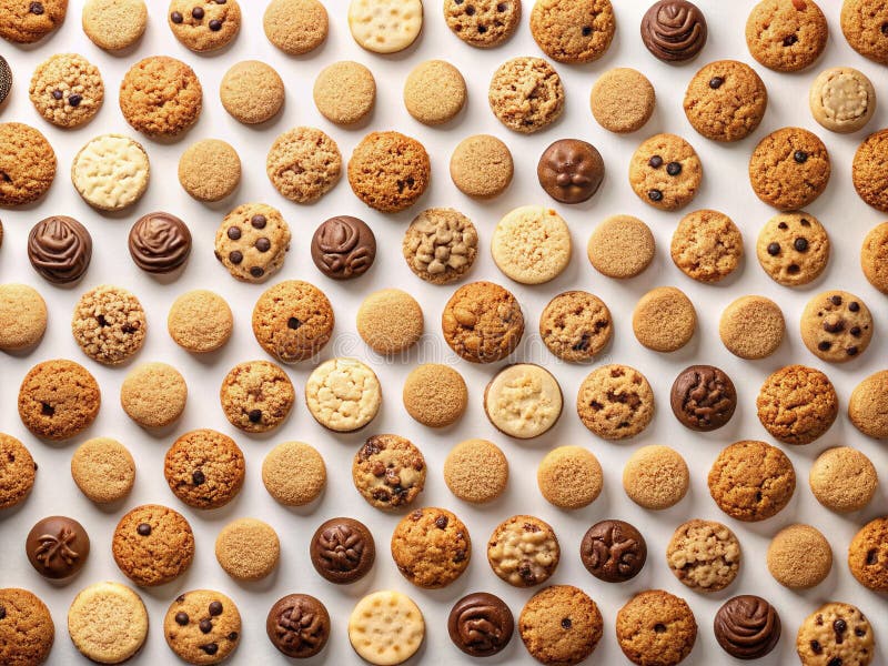 Delightful Assorted Cookie Pattern a Minimalist Background for Websites ...