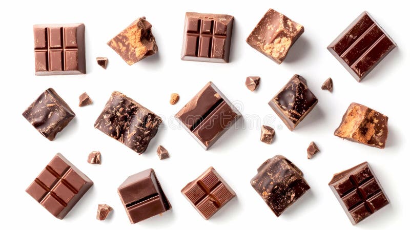 Delicious Chocolate Pieces Arranged Beautifully on a Clean Background ...