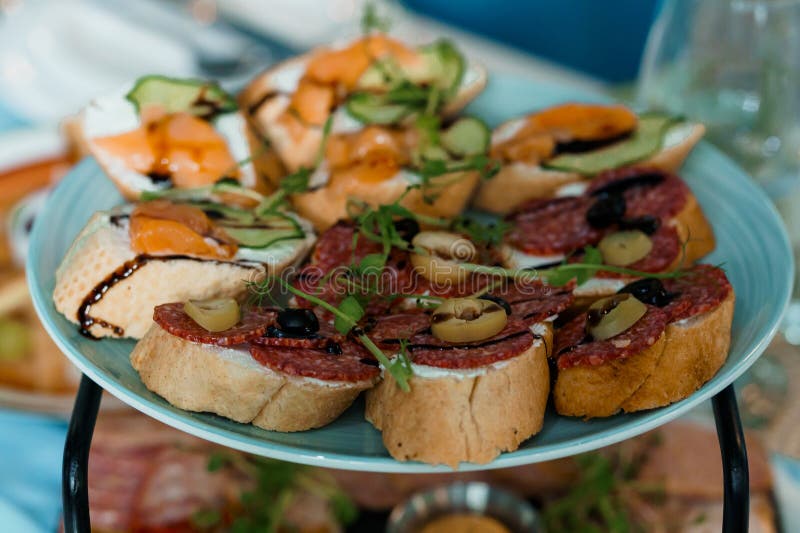 Delightful Assortment of Gourmet Appetizers on a Beautiful Serving ...