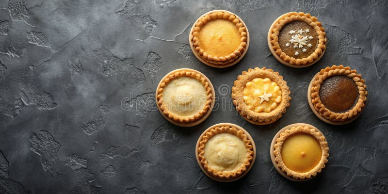 A Delightful Assortment of Mini Fruit Pies with Various Fillings on a ...
