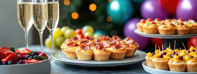 A Delightful Assortment of Mini Quiches, Fruit Platters, and Sparkling ...