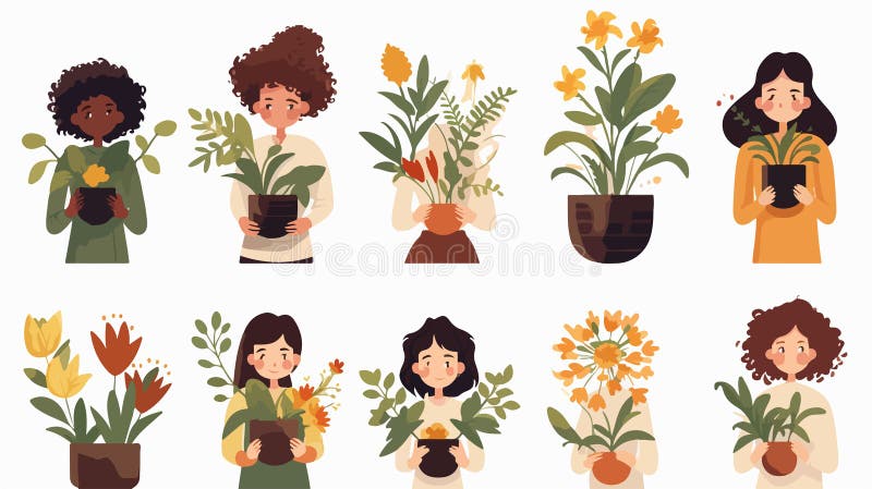 Delightful Avatars of Diverse Characters Cradling Babies Stock Vector ...