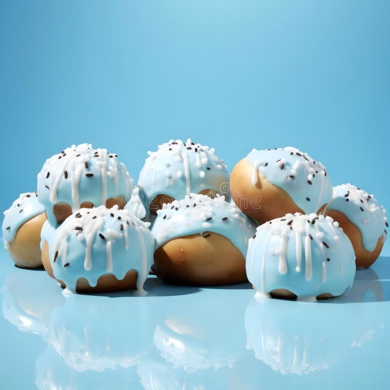Delightful Blue Icing Donuts: a Sweet Treat Stock Illustration ...