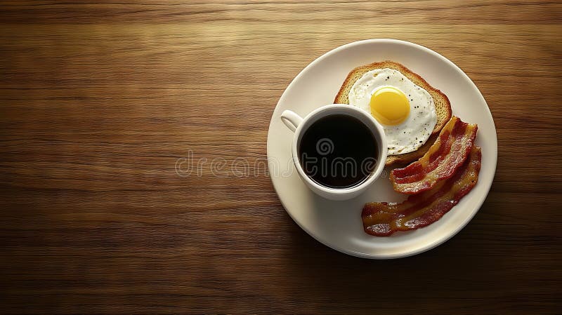 A Delightful Breakfast Featuring Fried Eggs and Crispy Bacon, Paired ...