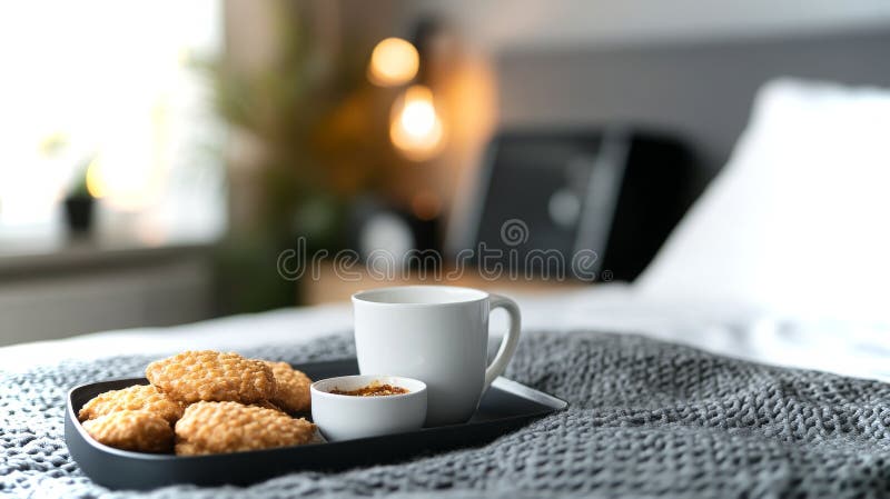 Delightful Breakfast Tray Featuring Crispy Akara and Warm Beverage in ...