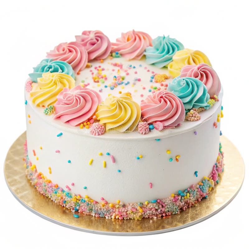 Delightful Cake Isolated on White Background Stock Illustration ...