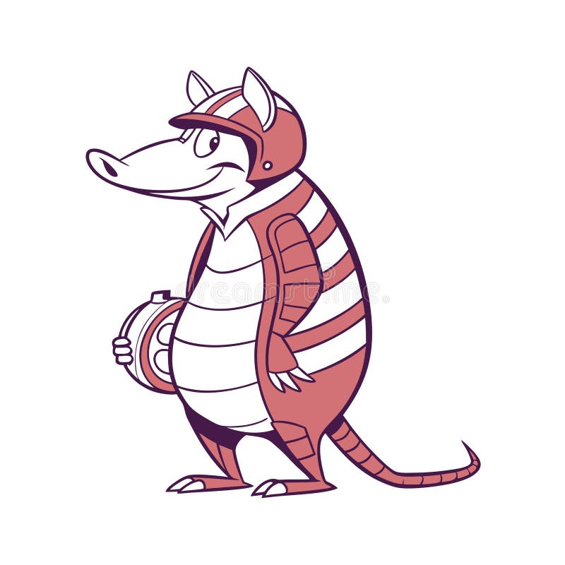 Delightful Cartoon Armadillo Character Design Stock Vector ...