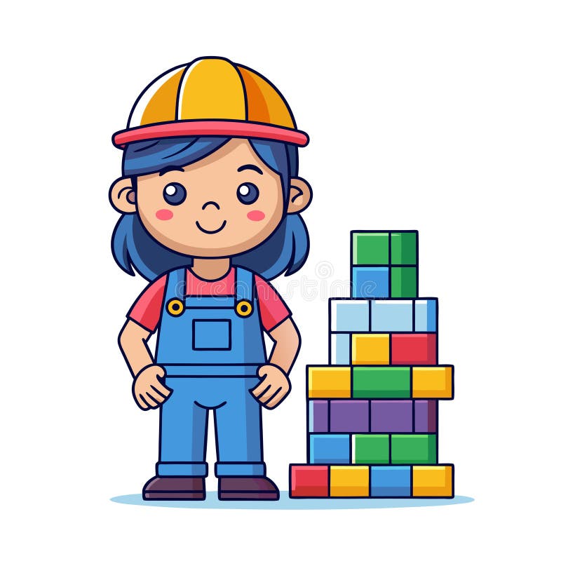 Delightful Cartoon Builder Character Stock Vector - Illustration of ...