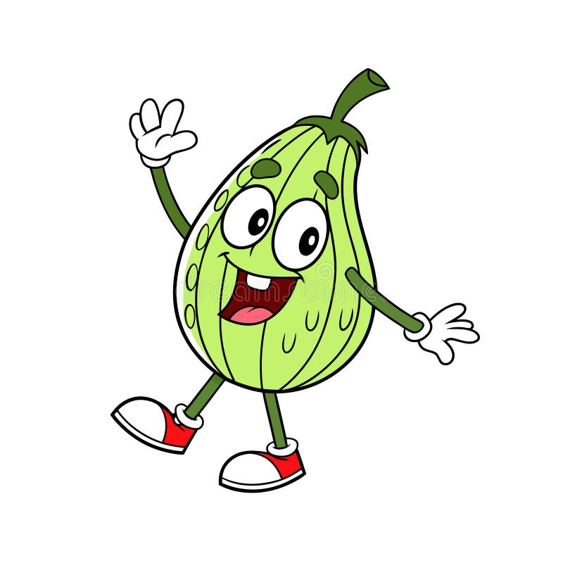 Delightful Cartoon Chayote Character Design Stock Vector - Illustration ...