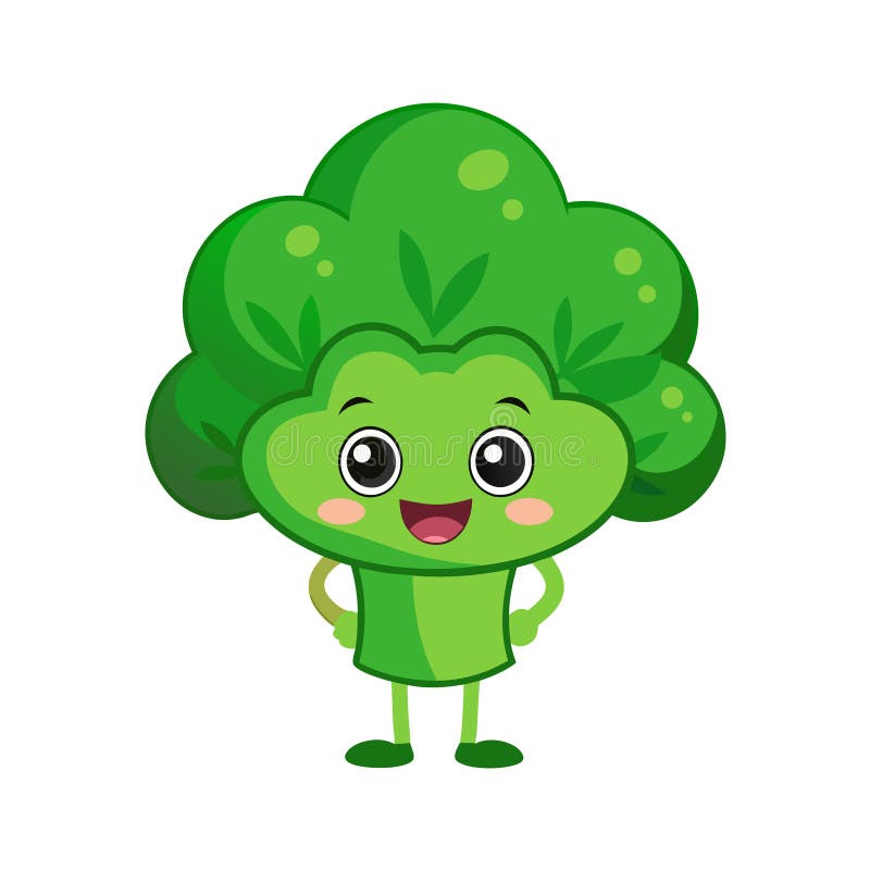 Delightful Cartoon Chinese Broccoli Character Design Stock Vector ...