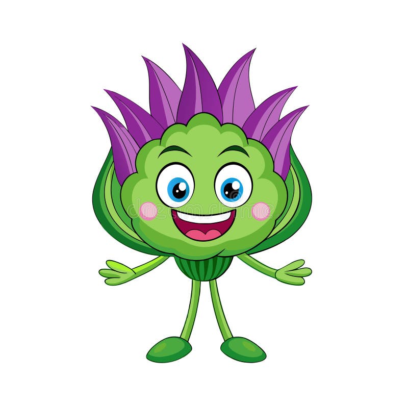 Delightful Cartoon Chive Flower Character Design Stock Vector ...