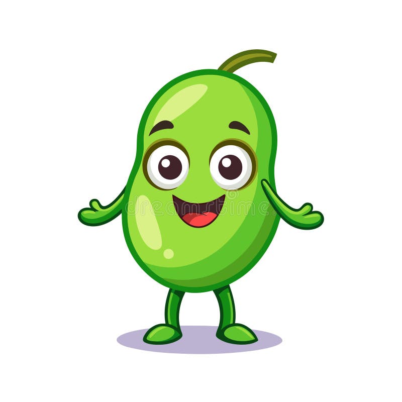 Delightful Cartoon Fava Bean Character Design Stock Vector ...