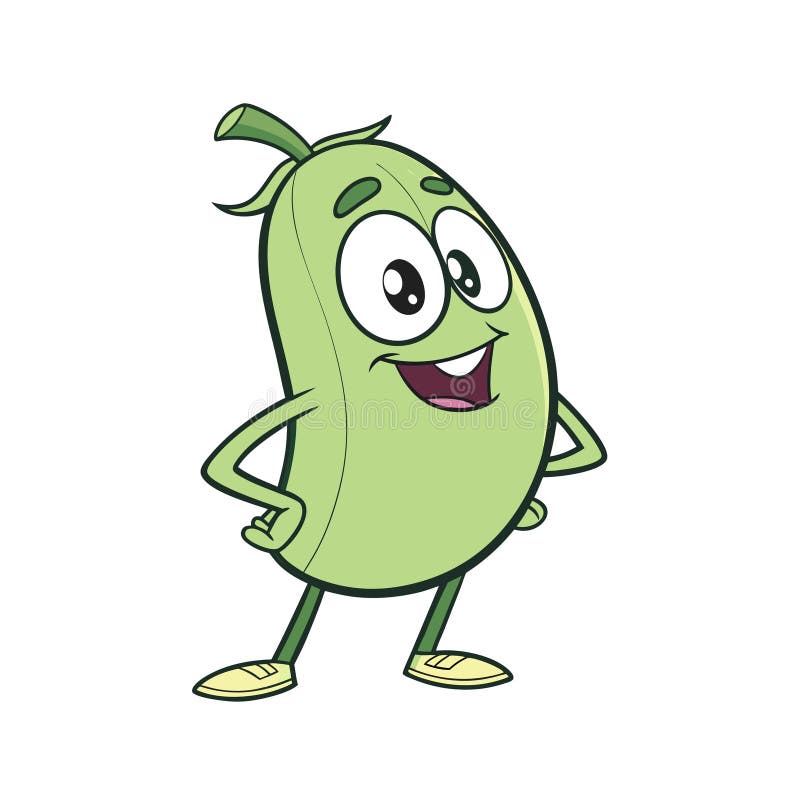 Delightful Cartoon Fava Bean Character Design Stock Vector ...