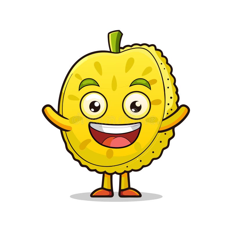 Delightful Cartoon Jackfruit Slice Character Design Stock Vector ...