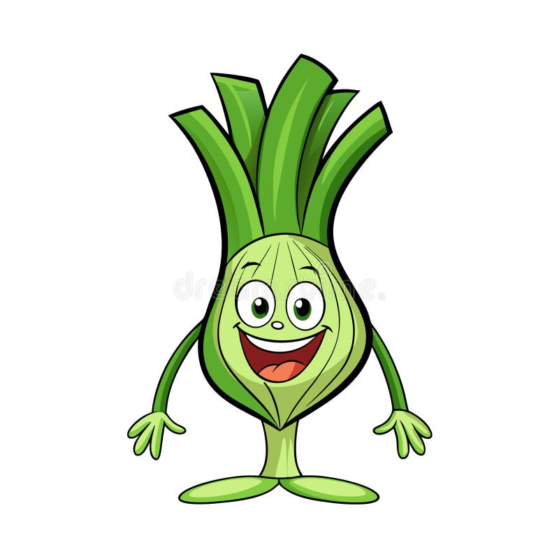 Delightful Cartoon Leek Character Design Stock Vector - Illustration of ...