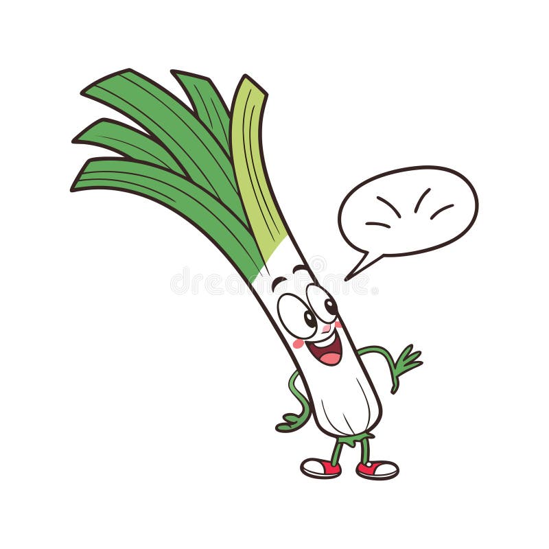 Delightful Cartoon Leek Character Design Stock Vector - Illustration of ...