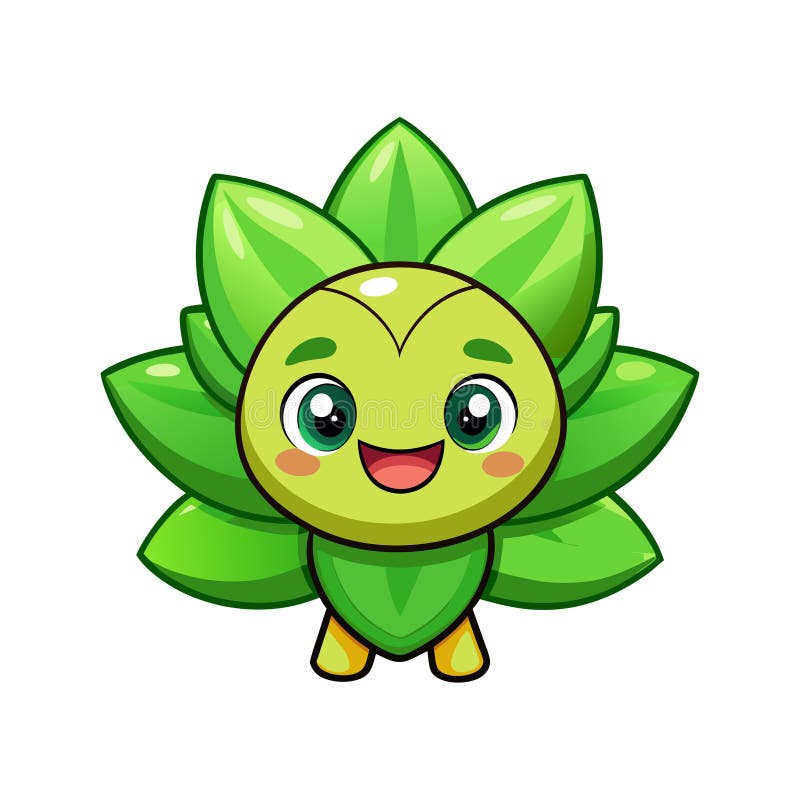 Delightful Cartoon Purslane Character Design Stock Vector ...