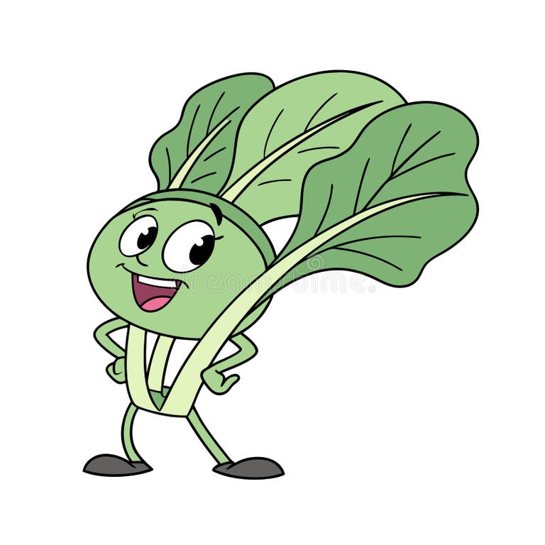 Delightful Cartoon Spinach Character Design Stock Vector - Illustration ...