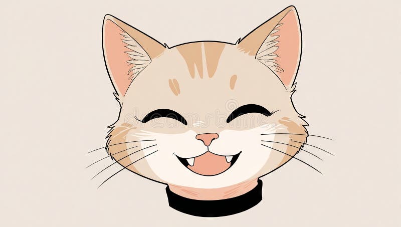 A Delightful Cat with the Most Endearing Smile. Anime Style Stock Image ...