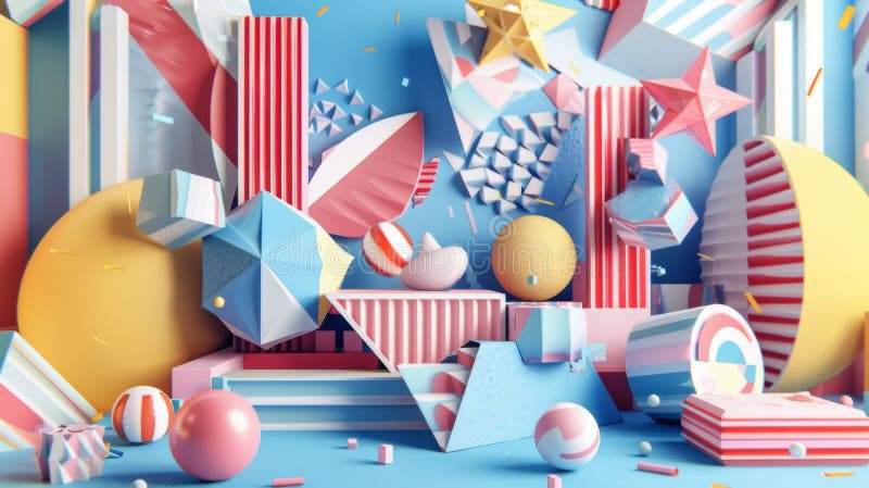 A Delightful Chaos of Geometric Elements Coming Together To Create an ...
