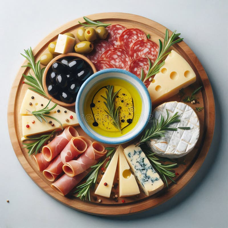 A Delightful Charcuterie Board, Artfully Arranged Stock Illustration ...