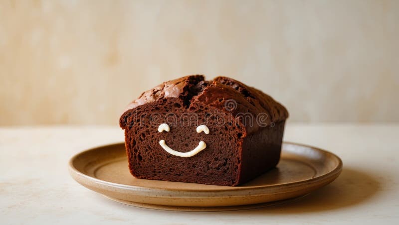 Delightful Chocolate Bread with a Smiling Face Served on a Plate in a ...