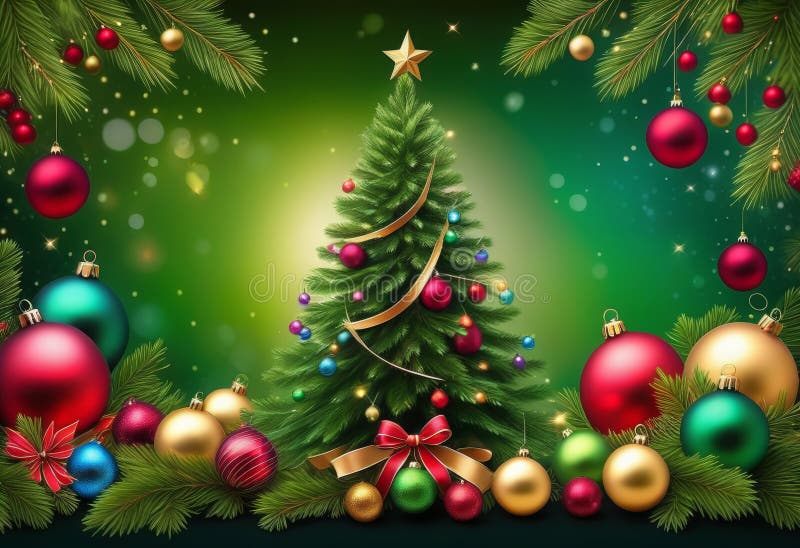 A Delightful Christmas Scene Stock Illustration - Illustration of ...