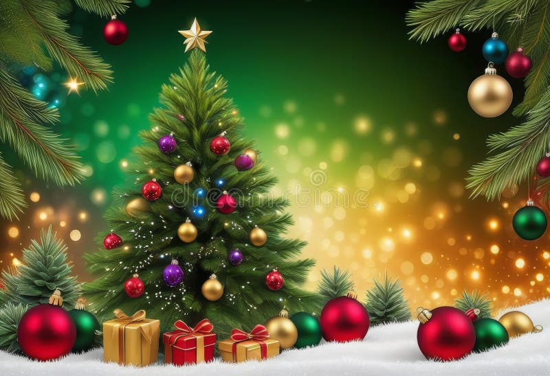 A Delightful Christmas Scene Stock Illustration - Illustration of ...