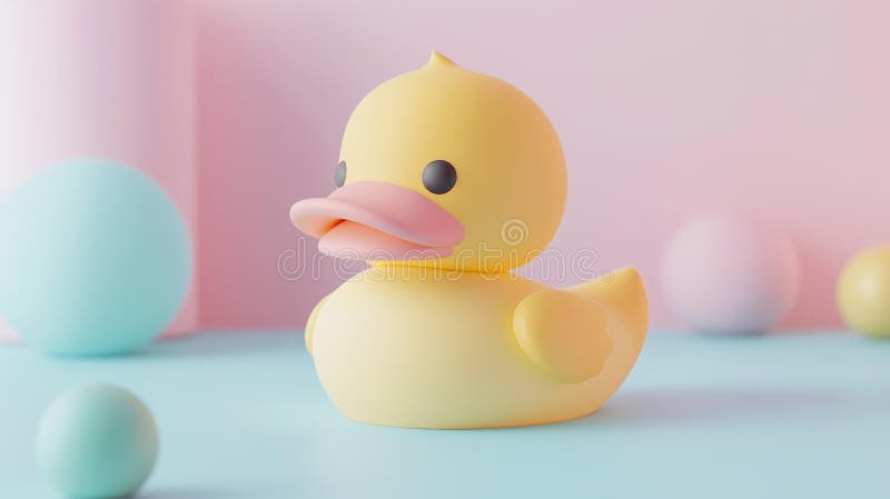 Delightful Clay Duck in Muted Pastels Kawaii Style, Crafted Using ...