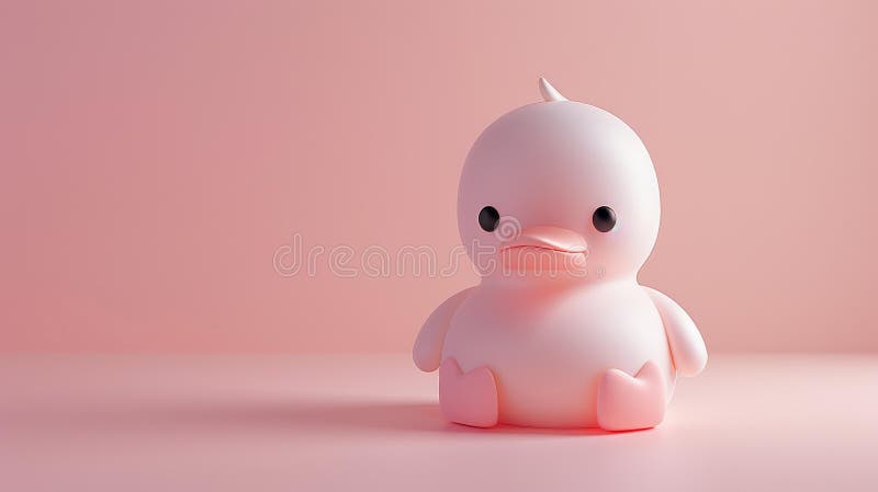Delightful Clay Duck in Muted Pastels Kawaii Style, Crafted Using ...