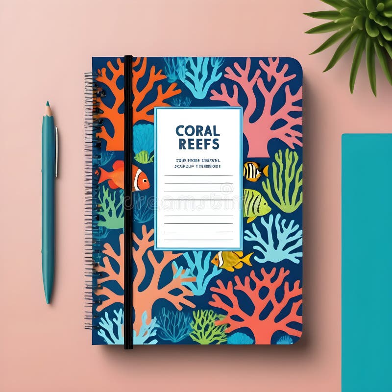 Creative Coral Reef Journal Mockup Stock Illustration - Illustration of ...