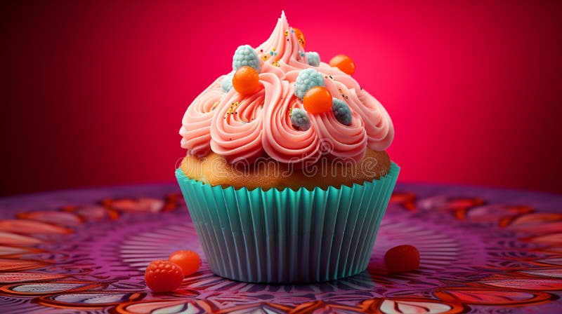 Close Up of Cupcake with Sprinkles on it. Generative AI Stock ...