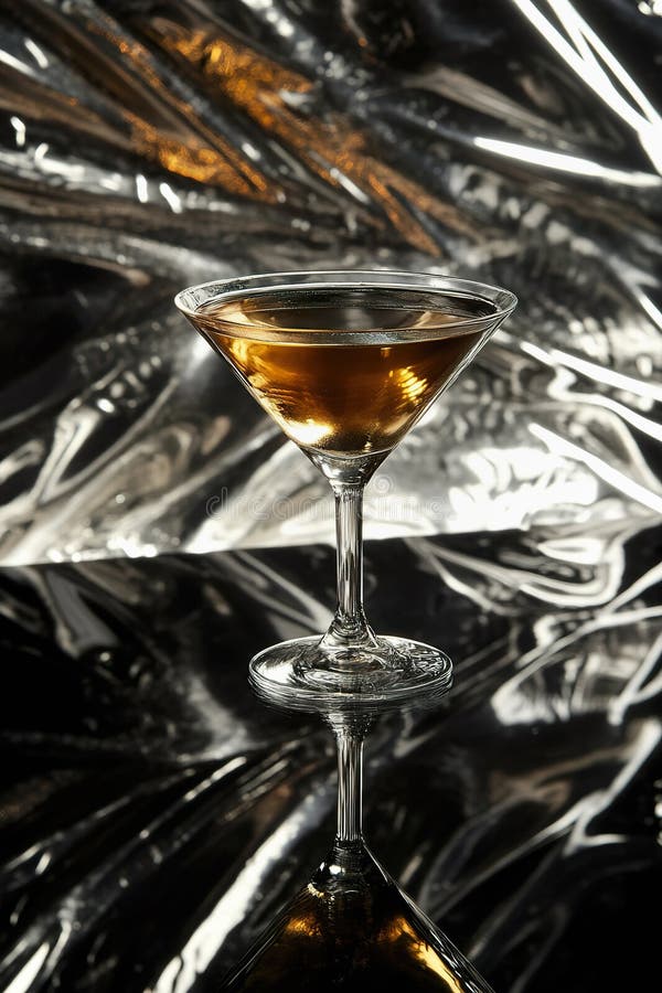 Delightful Cocktail Stands Elegantly on a Shiny Surface Stock Image ...