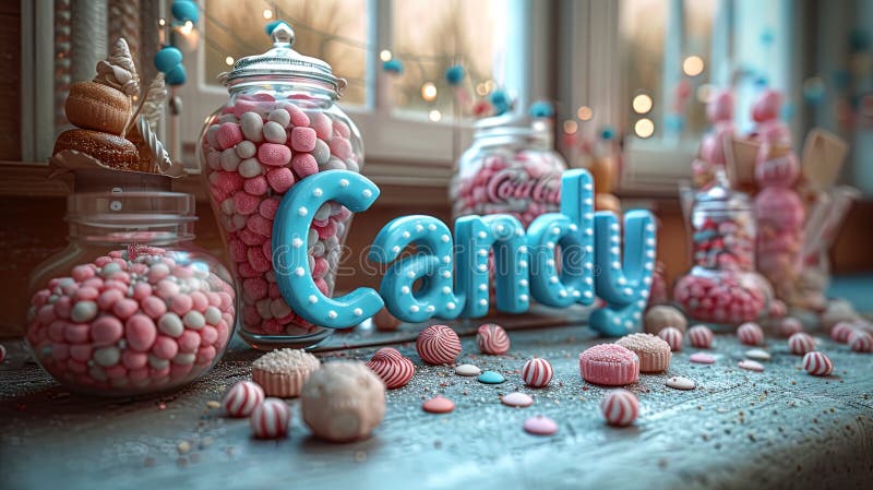 A Delightful Composition Forming the Word "Candy"with Various Sugary ...