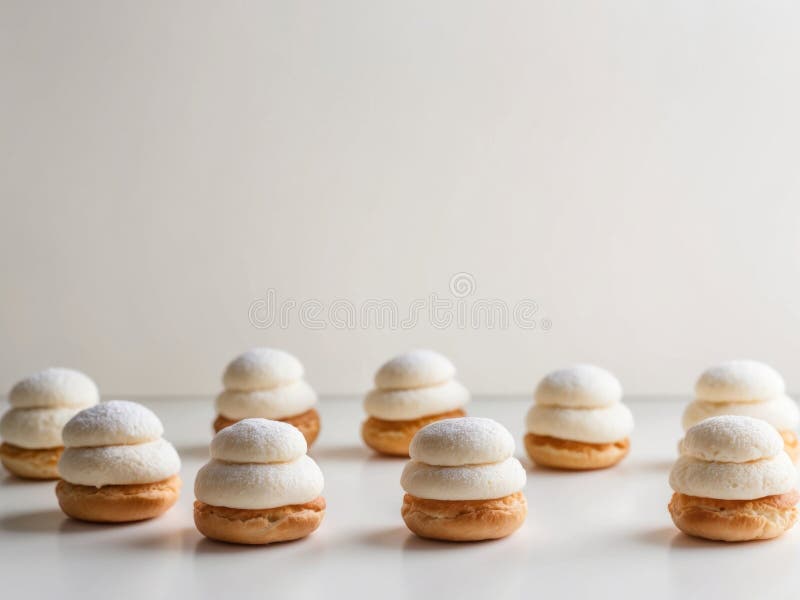Delightful Cream Puffs in Elegant Display. Stock Image - Image of ...