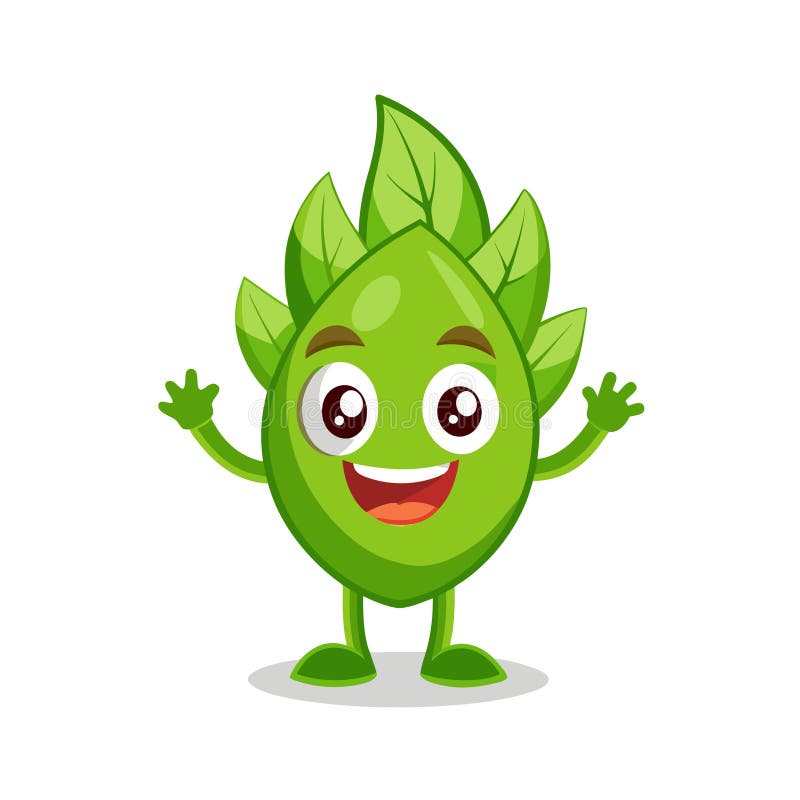 Delightful Curry Leaf Cartoon Character Design Stock Vector ...