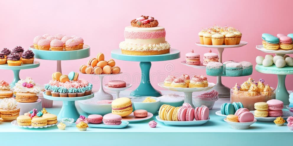 A Delightful Dessert Table Featuring an Array of Cakes, Pastries, and ...