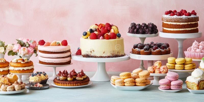 A Delightful Dessert Table Featuring an Array of Cakes, Pastries, and ...