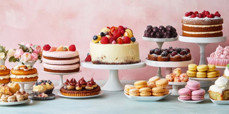 A Delightful Dessert Table Featuring an Array of Cakes, Pastries, and ...