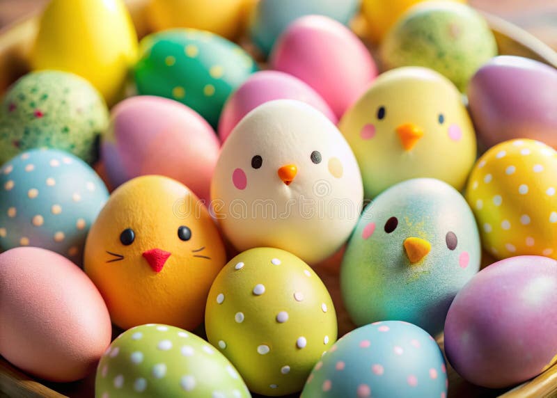 Delightful Easter Bunny and Chick Face Eggs Charming Spring Decorations ...