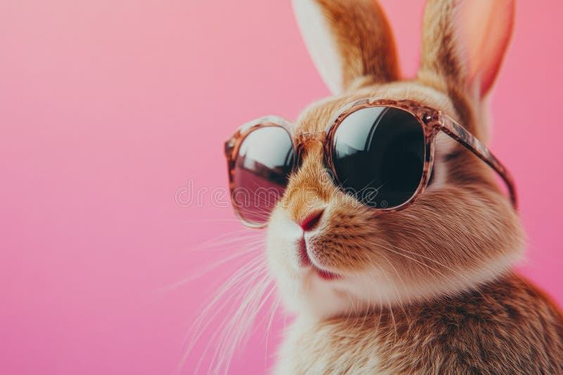 Delightful Easter Bunny with Sunglasses Smiling Brightly. Stock ...