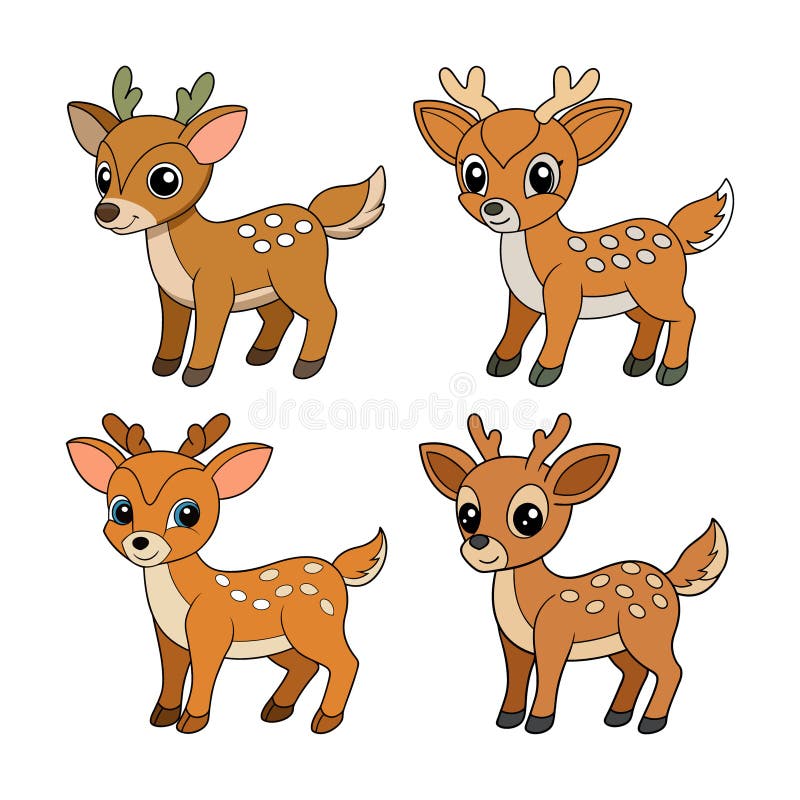 Fallow Deer Coloring Page for Kids Stock Vector - Illustration of kids ...