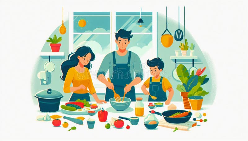 Delightful Family Bonding Experience Stock Illustrations – 199 ...